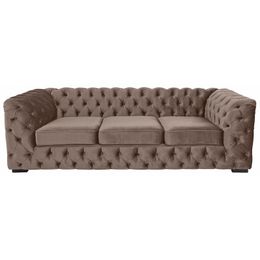 Home Affaire Chesterfield-Sofa »Kalina« klassische Chesterfield-Knopfheftung, sehr hochwertige Verarbeitung braun