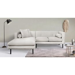 Home Affaire Ecksofa »Lillibeth L-Form Designsofa, Maße B/T/H: 240/173/83 cm« Zierkissen als Wendekissen, in Samtoptik oder Cord creme