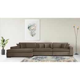 Home Affaire Ottomane &raquo;Skara L-Form&laquo; Lounge-Sofa mit Federkernpolsterung, in vielen Bezugsvarianten grau 100% Polyester