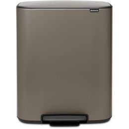 Brabantia Mülleimer »Bo Treteimer, 60L« sanft schließender Deckel, mit leichter Pedalbedienung Platinum