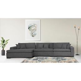 Home Affaire Ottomane &raquo;Skara L-Form&laquo; Lounge-Sofa mit Federkernpolsterung, in vielen Bezugsvarianten grau 100% Polyester