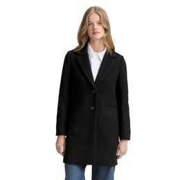 Tom Tailor Denim Damen Tom Tailor Denim Wollmantel mit Taschen schwarz XL (42)