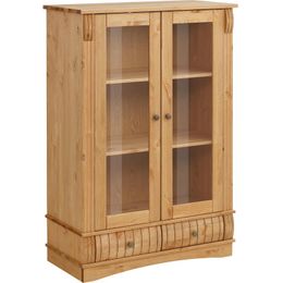 Home Affaire Vitrine »Teresa Highboard mit Glastüren« Maße (B/T/H): ca. 84/40/120 cm, mit 2 Glastüren und 2 Schubladen, Höhe 120 cm, aus Massivholz...