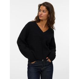 Véro Moda VERO MODA Strickpullover »VMBOOM STRUCTURE LS V-NECK PULLOVER BOO« Black S S Pullover von Vero Moda