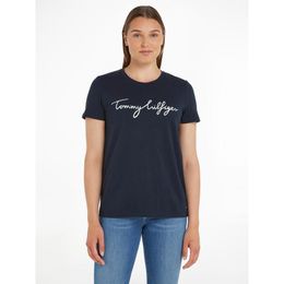 Tommy Hilfiger T-Shirt »HERITAGE CREW NECK GRAPHIC TEE« mit Script Logo-Schriftzug & Logo-Flag am Saum midnight L (40) L (40) Schlichtes Shirt...