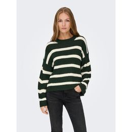 Jacqueline de Yong Jdy Damen JDY Strickpullover &raquo;JDYJUSTY L/S STRIPE PULLOVER KNT NOOS&laquo; gr&uuml;n M