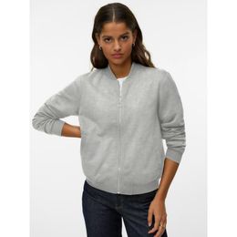 V&eacute;ro Moda VERO MODA Bomberjacke &raquo;VMKIMIKO LS SHORT JERSEY BOMBER NOOS&laquo; Light Grey Melange M M Leichte Blousonjacke von Vero Moda