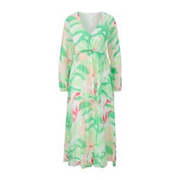 s.Oliver BLACK LABEL Kleid Damen Größe 34 grün / pink / weiß Winterkleid