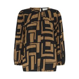Kaffe Bluse 'Lorina Amber' Damen Gr&ouml;&szlig;e S braun / schwarz