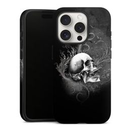 DeinDesign iPhone 15 Pro Handy Panzer Handyh&uuml;lle robuste Outdoor H&uuml;lle Schutzh&uuml;lle matt Gothic Skull Skulls Tough Case