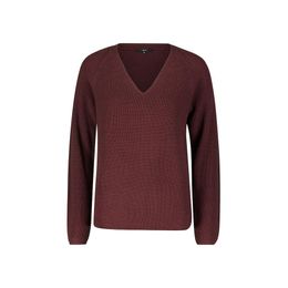 Zero Strukturpullover mit V-Ausschnitt Damen Größe XL cranberry