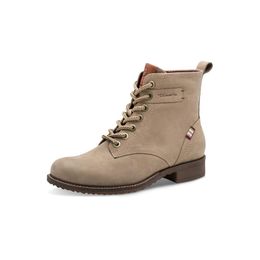 Tamaris Schn&uuml;rstiefelette Damen Gr&ouml;&szlig;e 40 taupe / blutrot / wei&szlig; Winterschuhe
