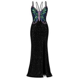 Goddiva Maxikleid Damen Größe 38 mischfarben / schwarz Winterkleid