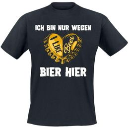 Alkohol & Party Nur wegen Bier T-Shirt schwarz in 3XL #DTG 5894 - GL64000 - 3c