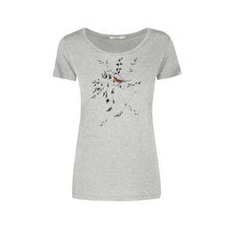 Greenbomb T-Shirt Damen Gr&ouml;&szlig;e XS hellgrau / rot / schwarz