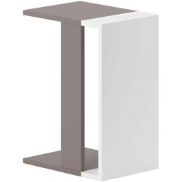 Beistelltisch DECORTIE "ZETTI BEISTELLTISCH", hell mokka, weiß, B:30cm H:57cm T:40cm, Tische, Leichte Montage, Lagerung, Platzsparend