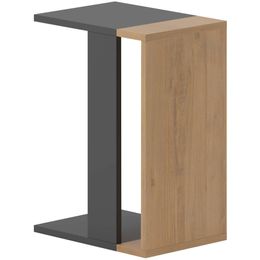 Beistelltisch DECORTIE "ZETTI BEISTELLTISCH", schwarz (anthrazit, eiche), B:30cm H:57cm T:40cm, Tische, Leichte Montage, Lagerung, Platzsparend