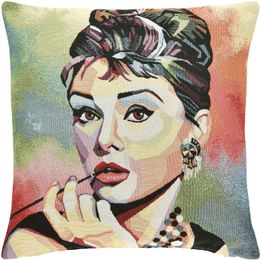 Dekokissen Pad "Legend", rot (audrey), B:45cm L:45cm, Obermaterial: 50% Baumwolle, 45% Polyester, 5% Polyacryl, Dekokissen_Sitzkissen_Kissenhüllen, Made in Europe