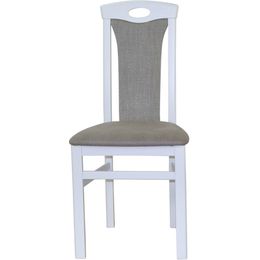 4-Fußstuhl, grau (hellgrau, weiß), B:45cm H:95cm T:48cm, HOFMANN LIVING AND MORE, Stühle