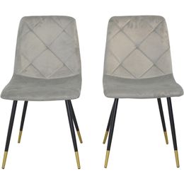Polsterstuhl, grau (grau, schwarz), B:45cm H:85cm T:54cm, HOFMANN LIVING AND MORE, Stühle