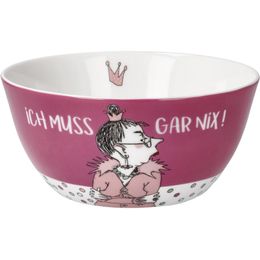 Dekoschale Goebel "Barbara Freundlieb", bunt, B:15cm H:7cm, Porzellan, Dekoschalen, Fine Bone China, Barbara Freundlieb - Ich muss gar nix