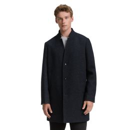 Wolljacke Tom Tailor Denim, Herren, Gr. S, schwarz (schwarz navy twill), Web, Obermaterial: 71% Polyester, 23% Wolle, 2% Polyacryl, 2% Viskose, 2% sonstige Fasern. Futter: 100% Polyester, unifarben, regular fit ca. Mitte Oberschenkel, Jacken, mit Stehkragen