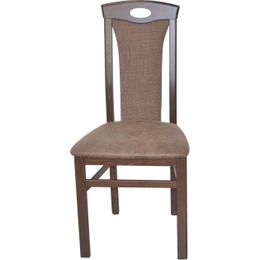 4-Fußstuhl, braun (braun, nussbaum nachbildung), B:45cm H:95cm T:48cm, HOFMANN LIVING AND MORE, Stühle