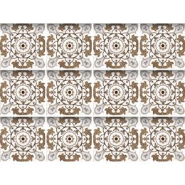 Fliesenaufkleber queence "Mosaik Muster", braun (braun, grau), B:15cm H:15cm T:0,1cm, Fliesenaufkleber, Stickerfliesen, selbstklebend, Sticker, 12er Set