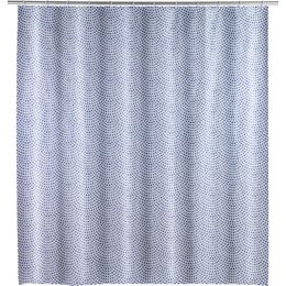 Duschvorhang Wenko "Sevilla", blau (blau, weiß), B:180cm H:200cm, Polyethylen-Vinylacetat (PEVA), Duschvorhänge, Höhe 200 cm