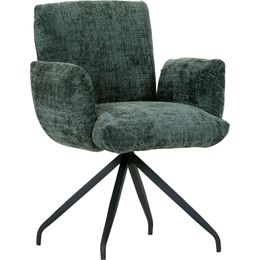 Esszimmerstuhl GUTMANN FACTORY, grün (tannengrün, schwarz), B:68cm H:88cm T:66cm, Polyester, Stühle