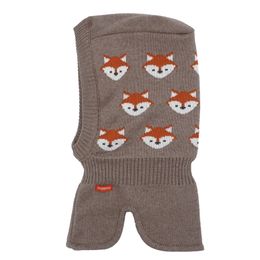 Schlupfmütze MaxiMo, Jungen, Gr. 49, braun (braunmeliert), Strick, Baumwolle, gemustert, mehrfarbig, Mützen, Baumwolle, gefüttert, wärmend, doppelt gestrickt, ausgenähtes Halsteil
