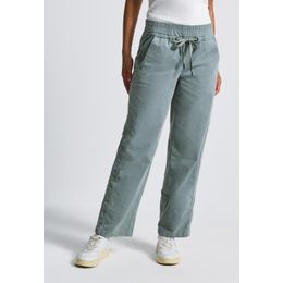 Street One Damen Cordhosewashed blau, Gr. 42, unifarben, Web, 98% Baumwolle, 2% Elasthan, Hosen, in Cord-Optik