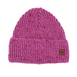 Beanie MaxiMo, Mädchen, Gr. 51/53, rosa (dunkelpinkmeliert), Strick, Materialmix, mehrfarbig, Mützen, wärmend, mehrfarbig, mit breitem Umschlag, gefüttert