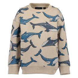 Sweatshirt Blue Seven, Jungen, Gr. 128, kiesel, Sweatware, Obermaterial: 100% Baumwolle, bedruckt, regular fit normal, Rundhals, Rippbündchen, Sweatshirts