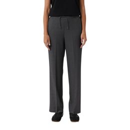 Webhose comma, Damen, Gr. 44, N-Gr, grau melange, Web, Obermaterial: 68% Polyester, 24% Viskose, 3% Acetat, 3% Elasthan, 2% Lyocell, meliert, normal, Hosen, Wide-Leg, Mid Rise