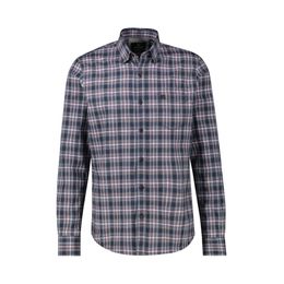 Langarmhemd Lerros "Lerros Kariertes Flanellhemd in Übergrössen", Herren, Gr. 6XL, extraweit, blau (classic navy), 100% Baumwolle, Hemden