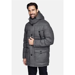 Parka NEW CANADIAN "Weatherproof", Herren, Gr. 26, grau, 100% Polyester, unifarben, lang, ohne Ausschnitt, Jacken Parka, mit Fleece-Einsatz am Innenkragen