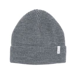 Strickmütze MaxiMo, Jungen, Gr. 51, grau (dunkelgraumeliert), Strick, Materialmix, unifarben, Mützen, Wollanteil, gefüttert, breiter Umschlag