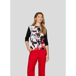 3/4-Arm-Shirt Rabe, Damen, Gr. 42, schwarz, Obermaterial: 92% Viskose, 8% Elasthan, bedruckt, regular fit taillenbedeckt, U-Boot-Ausschnitt, gerader Abschluss, Shirts, mit Front Print