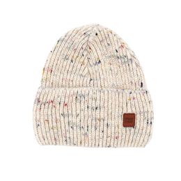Beanie MaxiMo, Mädchen, Gr. 51/53, beige (beigemeliert), Strick, Materialmix, mehrfarbig, Mützen, wärmend, mehrfarbig, mit breitem Umschlag, gefüttert