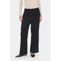 Anzughose Saint Tropez "CelestSZ Wide Leg Pants", Damen, Gr. XL (42), N-Gr, schwarz, Web, Obermaterial: 92% Polyester, 8% Elasthan, unifarben, regular fit normal, Hosen