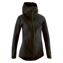 Fahrradjacke Gonso "Save Jacket Trail W", Damen, Gr. 46, schwarz, 100% Polyester, Jacken, Damen Regenjacke wind- und wasserdicht, Radjacke mit Kapuze