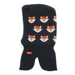 Schlupfmütze MaxiMo, Jungen, Gr. 53, carbonmeliert, Strick, Baumwolle, gemustert, mehrfarbig, Mützen, Baumwolle, gefüttert, wärmend, doppelt gestrickt, ausgenähtes Halsteil
