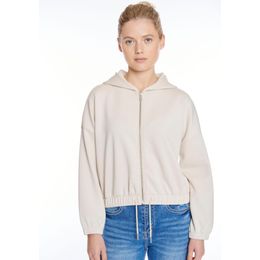 Haily's Kapuzensweatjacke HAILY’S "LS P HJ Li44lly", Damen, Gr. L, beige, Sweatware, Obermaterial: 60% Polyester, 35% Viskose, 5% Elasthan, unifarben, Feminin, normal, Rundhals, Sweatjacken