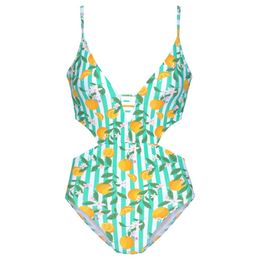 Buffalo Badeanzug Damen Größe XS mint / jade / mandarine / offwhite