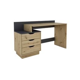 ByLiving Schreibtisch BELFAST, Breite 138 cm, Artisan Eiche/anthrazit