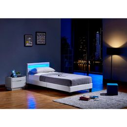 Home Deluxe LED Bett Astro inkl. Matratze versch. Gr&ouml;&szlig;en und Farben - Weiss
