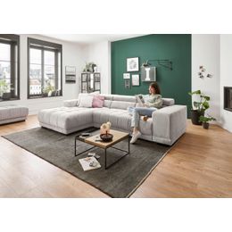 Ecksofa DIE PLANBAR "MP-IN15053 L-Form schmaler Schenkel", beige (ecru), B:303cm H:75cm T:190cm, 88% Polyester; 12% Polyamid, Sofas, Ecksofa, mit Kopfteilverstellung, wahlweise mit manueller Vorziehbank, Topseller