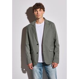 Sakko Street One MEN, Herren, Gr. XXL46, gr&uuml;n (natural gr&uuml;n), Web, Obermaterial: 54% Baumwolle, 43% Nylon, 3% Elasthan; Futter: 100% Polyester, unifarben, Casual, gerade normal, V-Ausschnitt, B&uuml;ndchen, Sakkos Sakko, aus softem Materialmix