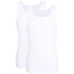 Tanktop Tom Tailor "Montana", Herren, Gr. L, weiß, Rippware, Obermaterial: 100% Baumwolle, unifarben, Basic, figurbetont hüftbedeckend, Rundhals, Tops, Rundhalsausschnitt, slim fit, basic, elastisch, hüftbedeckend